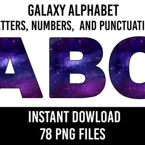 Galaxy Alphabet Stars 78 Letters Space Font Galaxy Font | Etsy