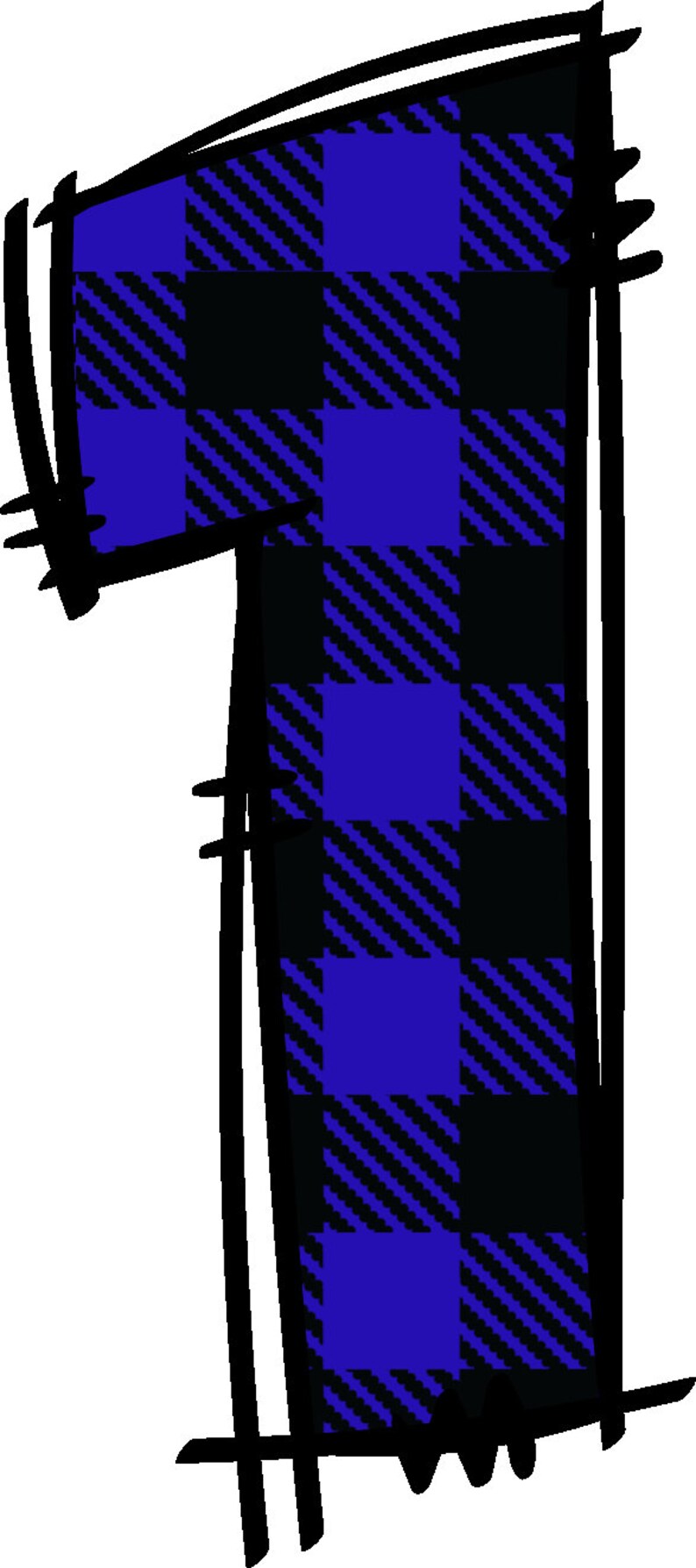 Blue Plaid Print Alphabet Doodle Font Letters Buffalo Plaid Print ...