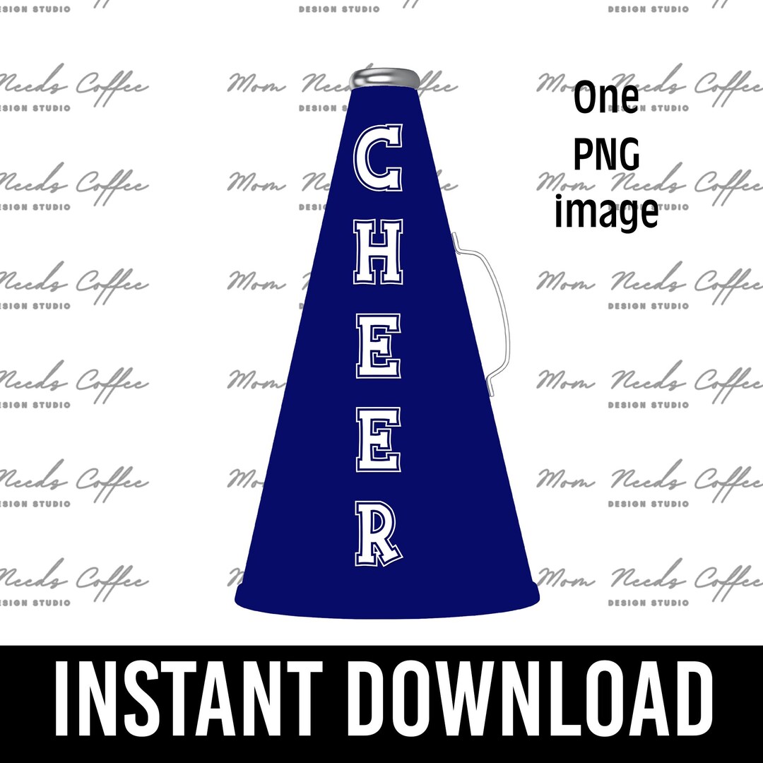 Cheer Navy Blue Megaphone, Cheer PNG, Megaphone Clipart, Gameday ...