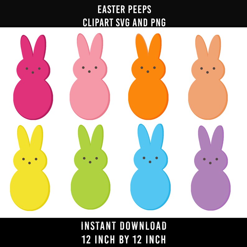 Easter PNG Peeps SVG Easter Clipart Easter Bunny SVG Easter - Etsy