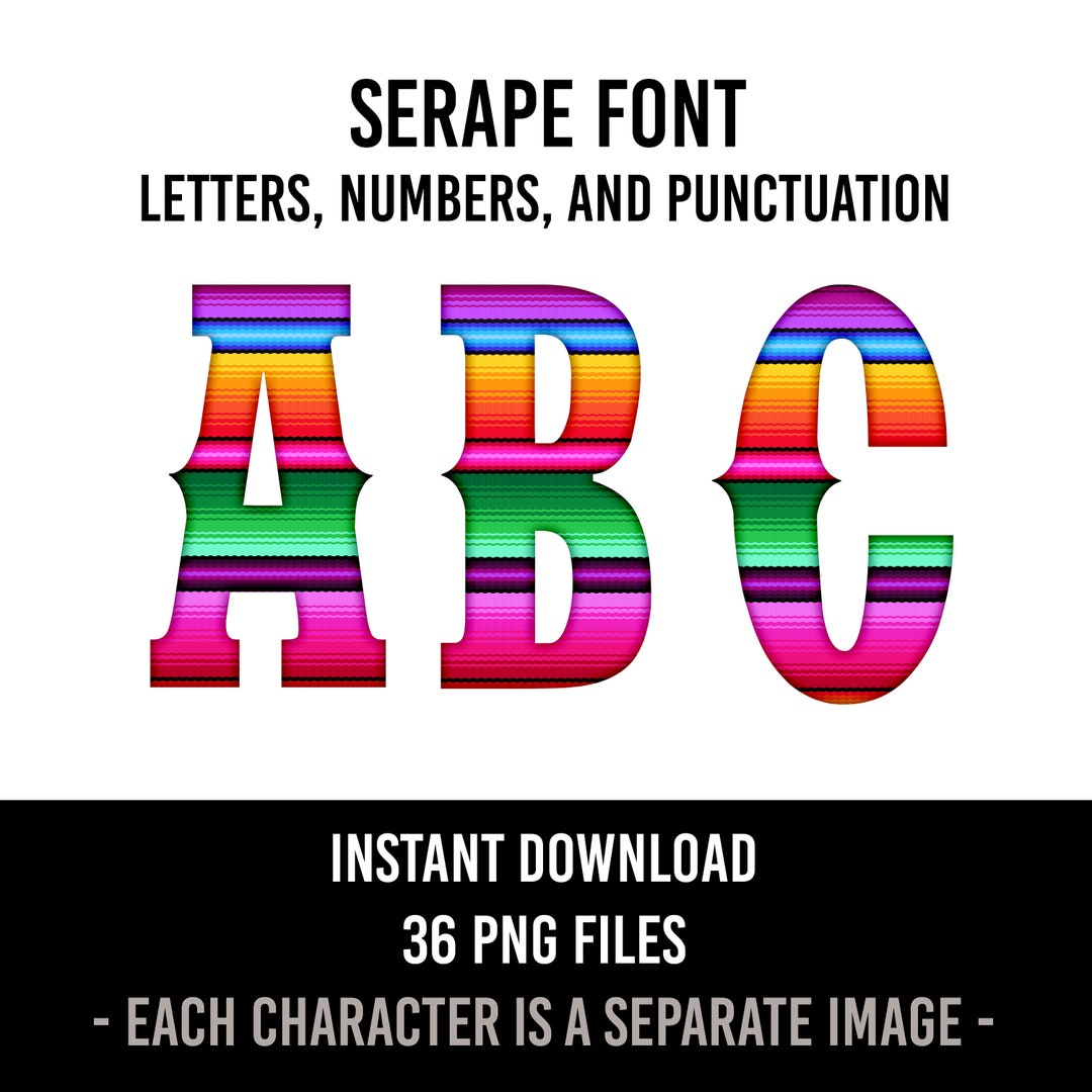 Western Serape Alphabet 26 Letters, PNG File, Serape, Serape Font ...