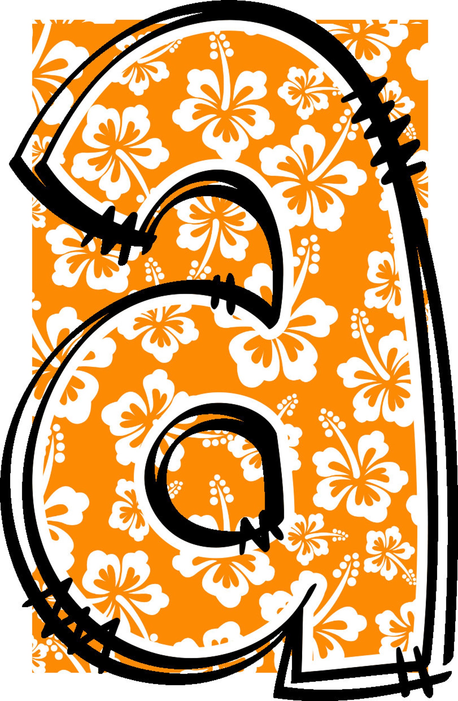 Hawaiian Alphabet Tropical Doodle Font Letters Summer Numbers PNG Font ...