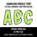 Hawaiian Alphabet Tropical Doodle Font Letters Summer Numbers PNG Font ...