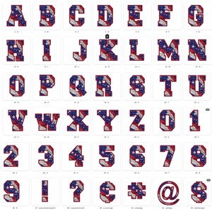 Fourth of July Alphabet, PNG, Glitter, 4th of July Letters, Sublimation ...