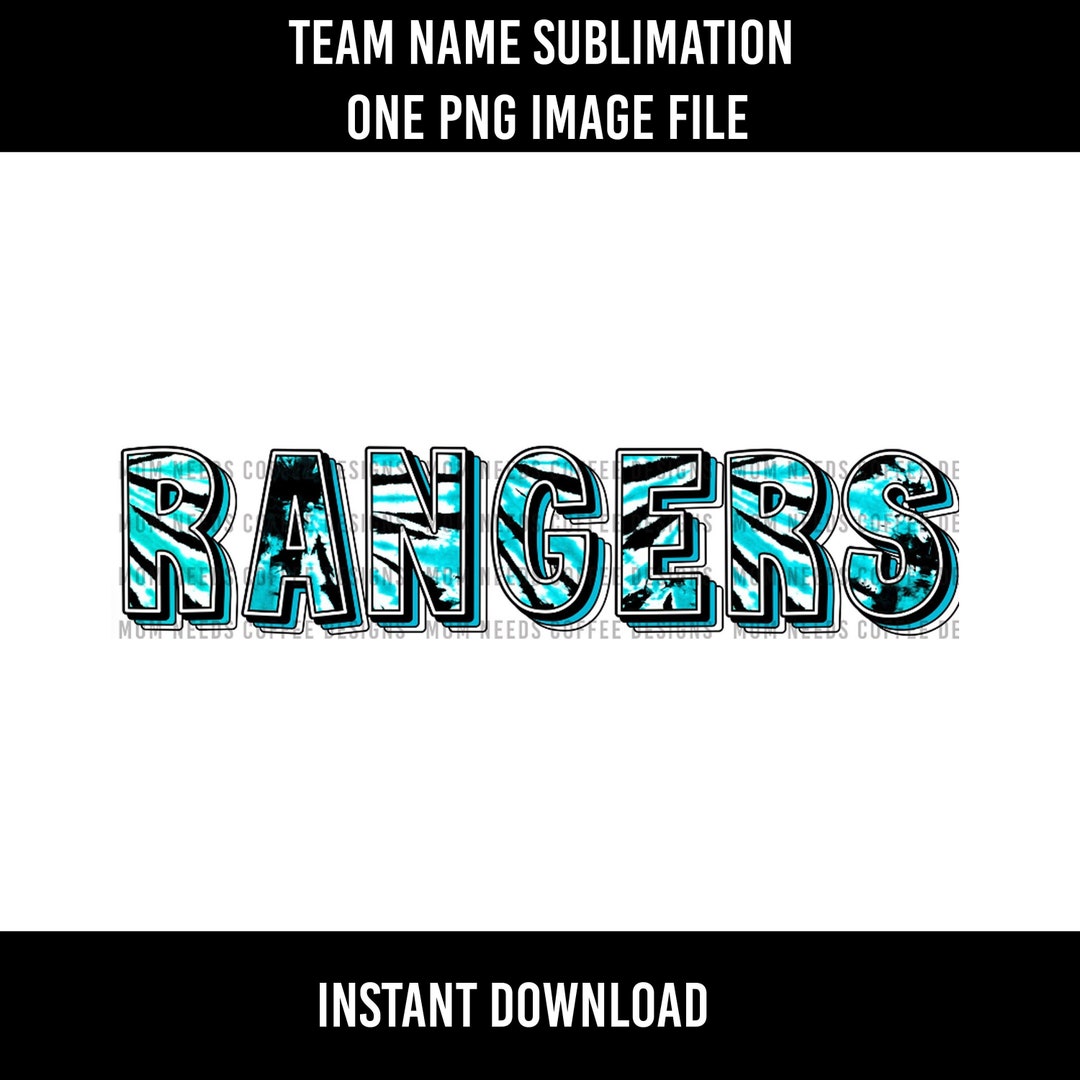 Rangers PNG Transfer Mascot Digital Download PNG Tie-dye - Etsy