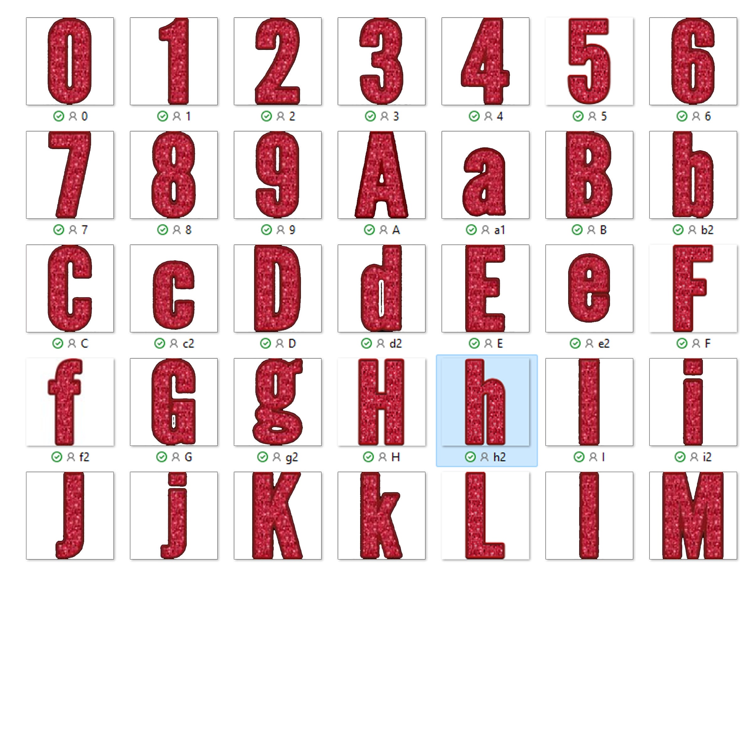 Red Sequin Faux Embroidery Alphabet, Sequin Letters, Glitter Alpha PNG ...