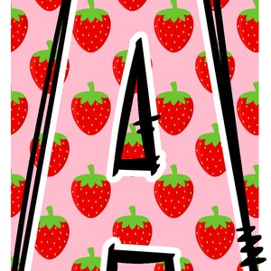 Strawberry Alphabet Doodle Font Letters Summer Numbers PNG Font ...