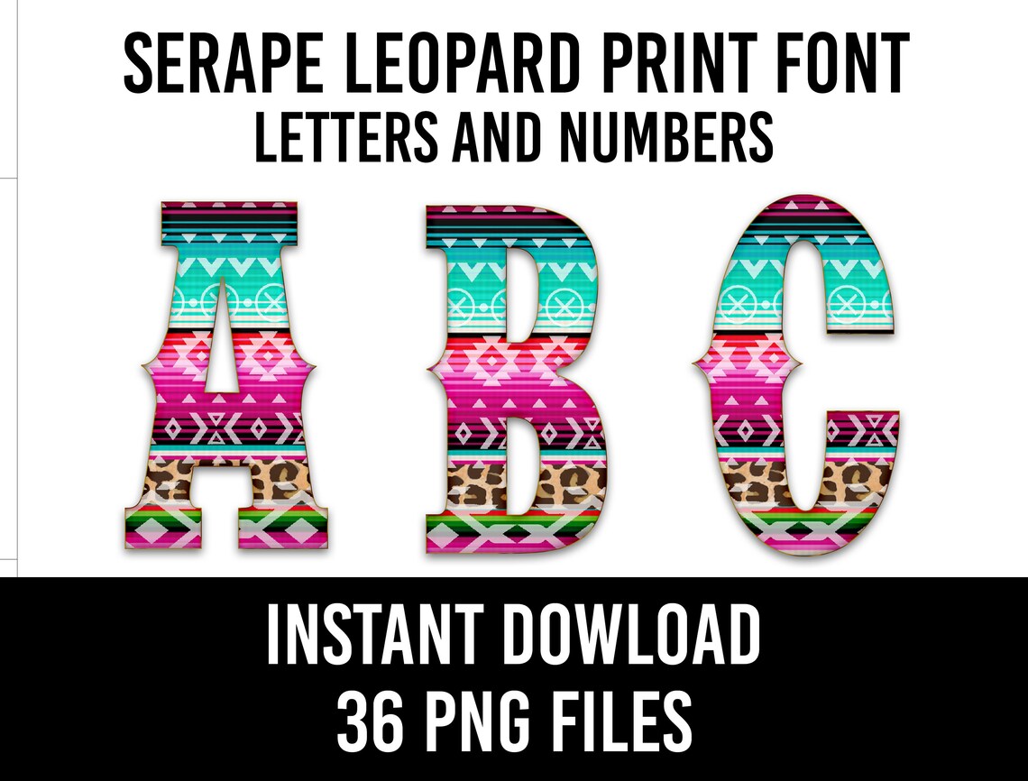 Western Serape Alphabet 26 Letters PNG File Serape Serape - Etsy