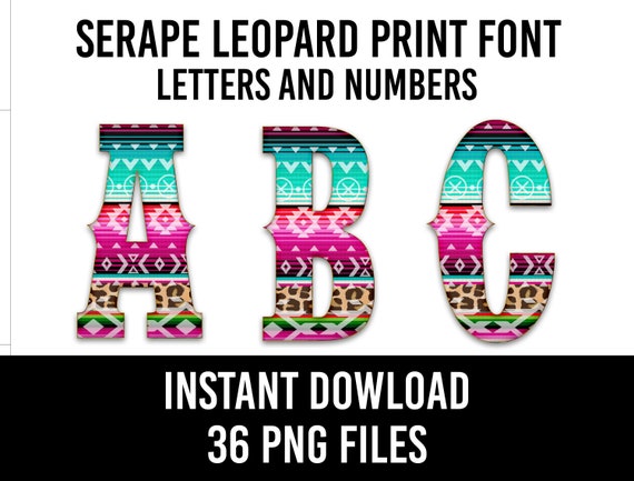Western Serape Alphabet 26 Letters PNG File Serape Serape - Etsy