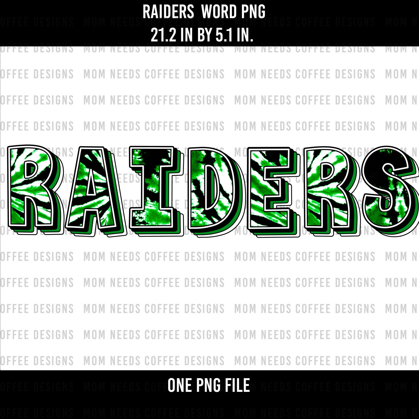 Raiders PNG Transfer Mascot Digital Download PNG Tie Dye Green - Etsy
