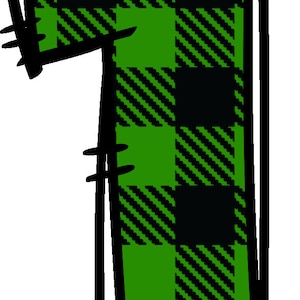 Green Plaid Print Alphabet Doodle Font Letters Buffalo Plaid Print ...