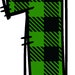 Green Plaid Print Alphabet Doodle Font Letters Buffalo Plaid Print ...