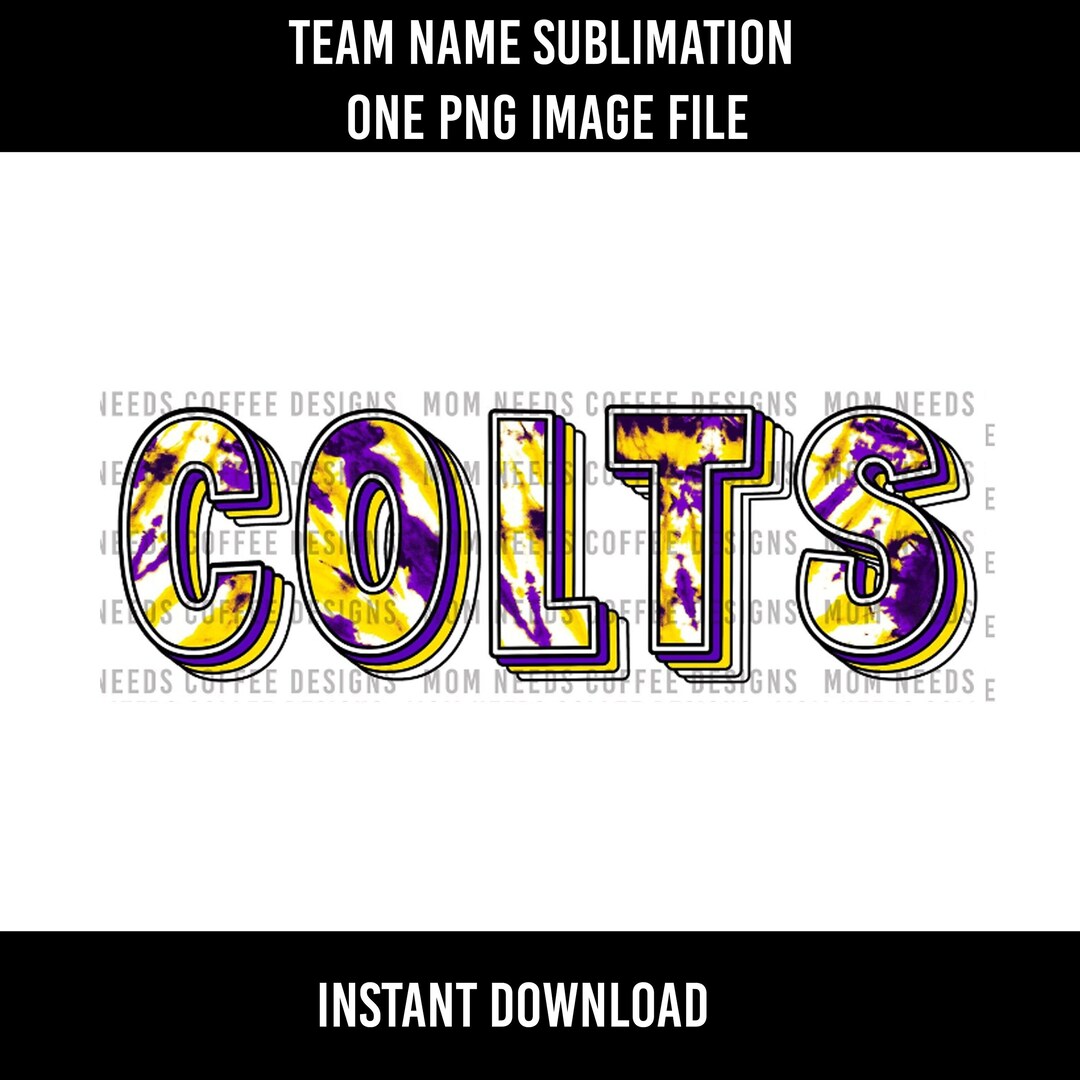 Colts PNG Transfer Mascot Digital Download PNG Tie-dye - Etsy
