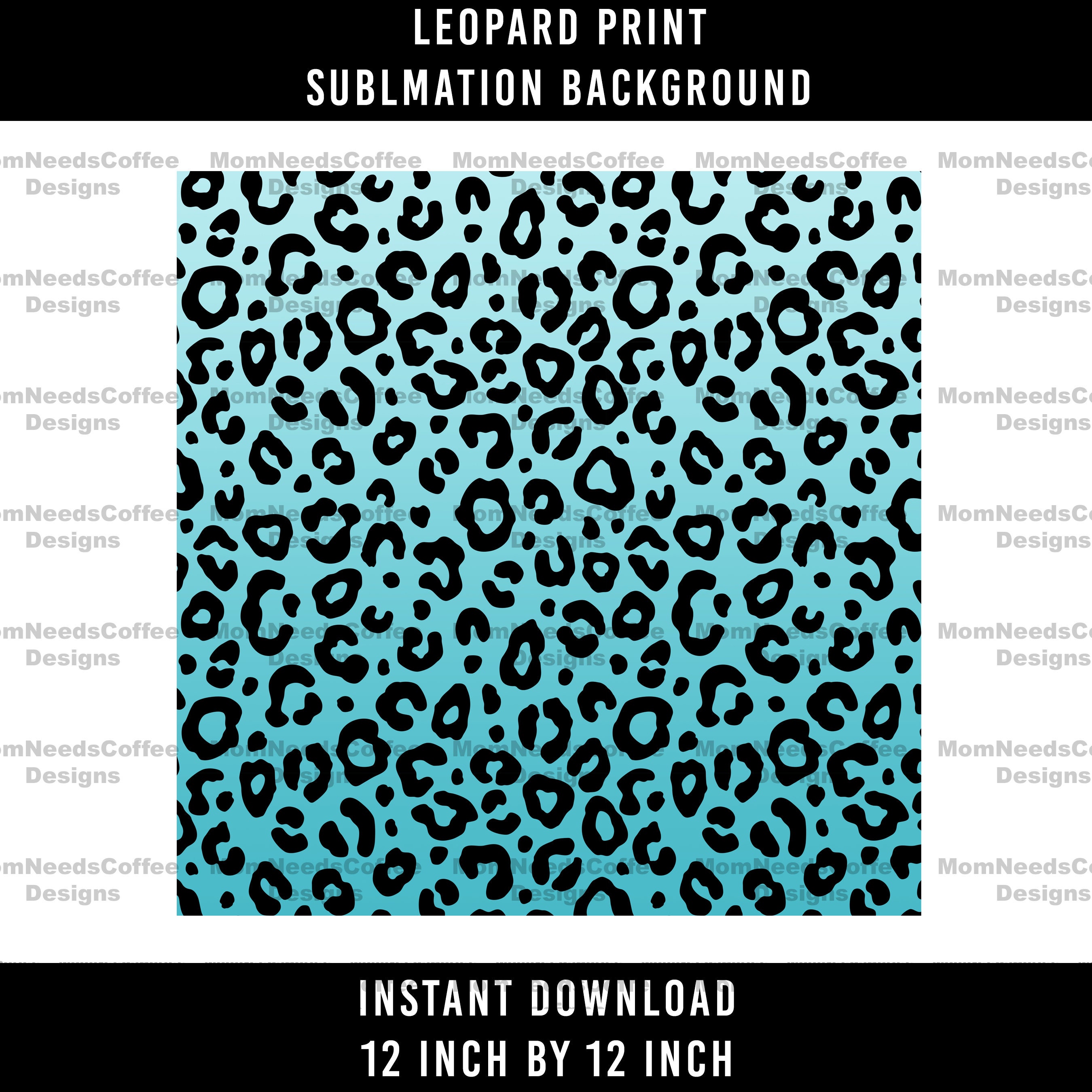Turquoise Leopard Print Sublimation Background Blue Leopard | Etsy