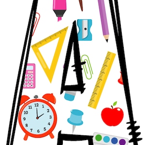 Teacher Doodle Letters, Back to School, Pencil Hand Drawn Doodle Alpha ...