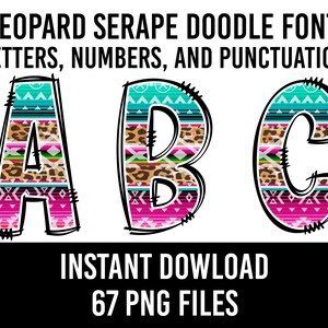 Serape and Leopard Doodle Font Tiger Abcs Serape Font - Etsy