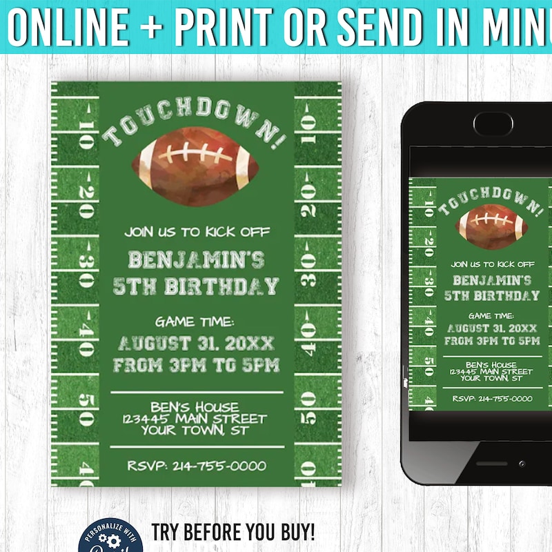 Football Invitation - Etsy