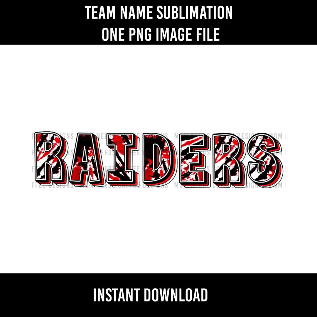 Raiders PNG Transfer Mascot Digital Download PNG Tie-dye Red - Etsy
