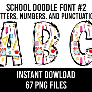 Back to School Font Teacher Doodle Letters Back to School - Etsy