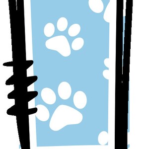 Light Blue Paw Print Alphabet Doodle Font Letters Dog Numbers Puppy ...