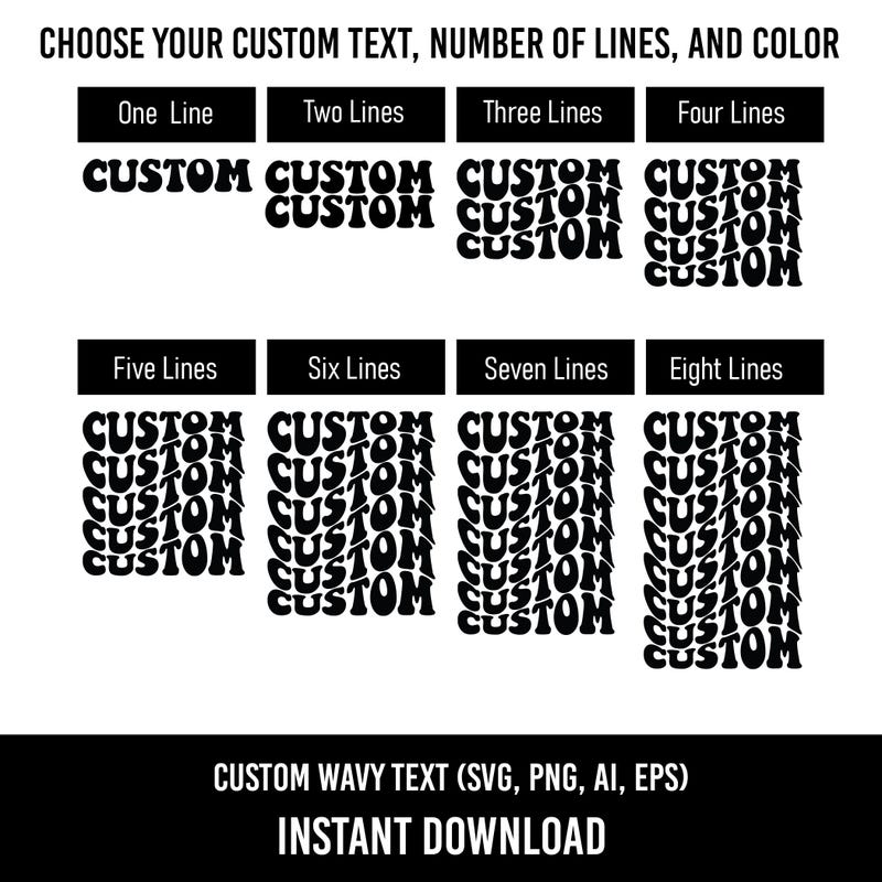 Custom Wavy Text Font Svg - Etsy