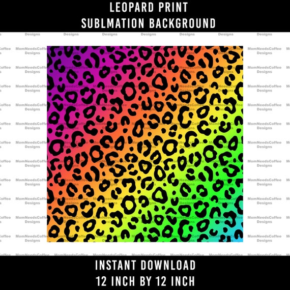 Rainbow Leopard Print Sublimation Background Clipart PNG | Etsy