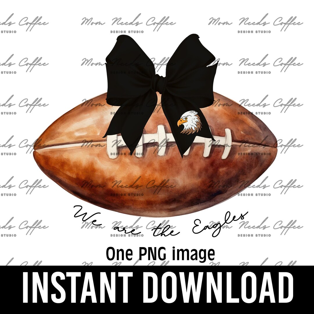 Eagles Football and Coquette Bows PNG, Eagles, Gameday Sublimation, Team Sublimation, Sports PNG ...