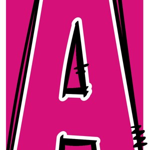 Pink Doodle Alphabet, PNG Bulletin Board Letters, Classroom Decor ...