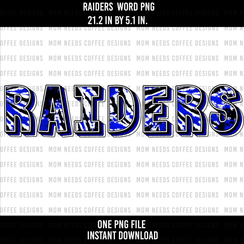 Raiders PNG Transfer Mascot Digital Download PNG Tie-dye Blue - Etsy