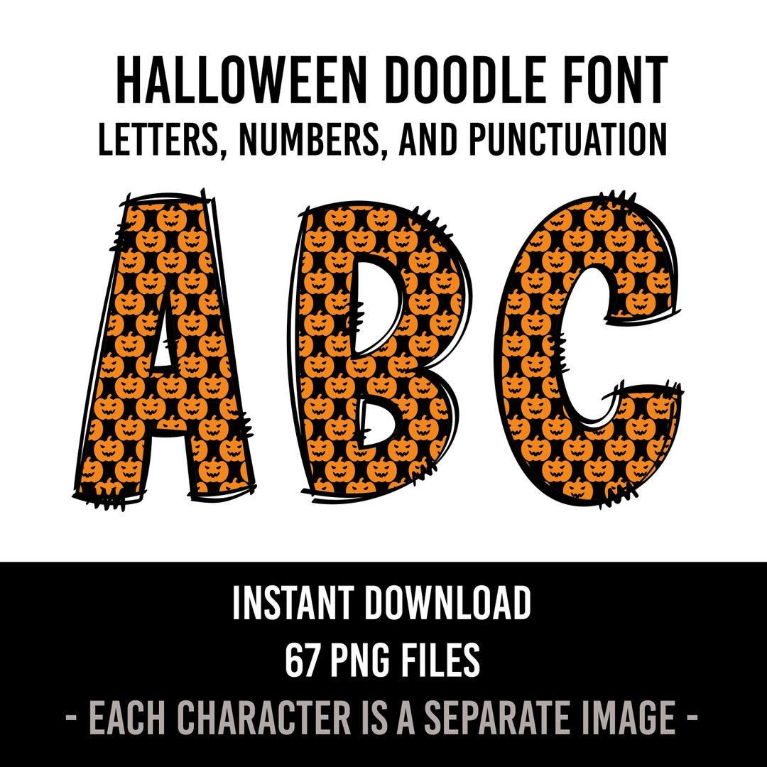 Halloween Alphabet, Doodle Letters, Spooky Font, Numbers, Ghost Letters ...