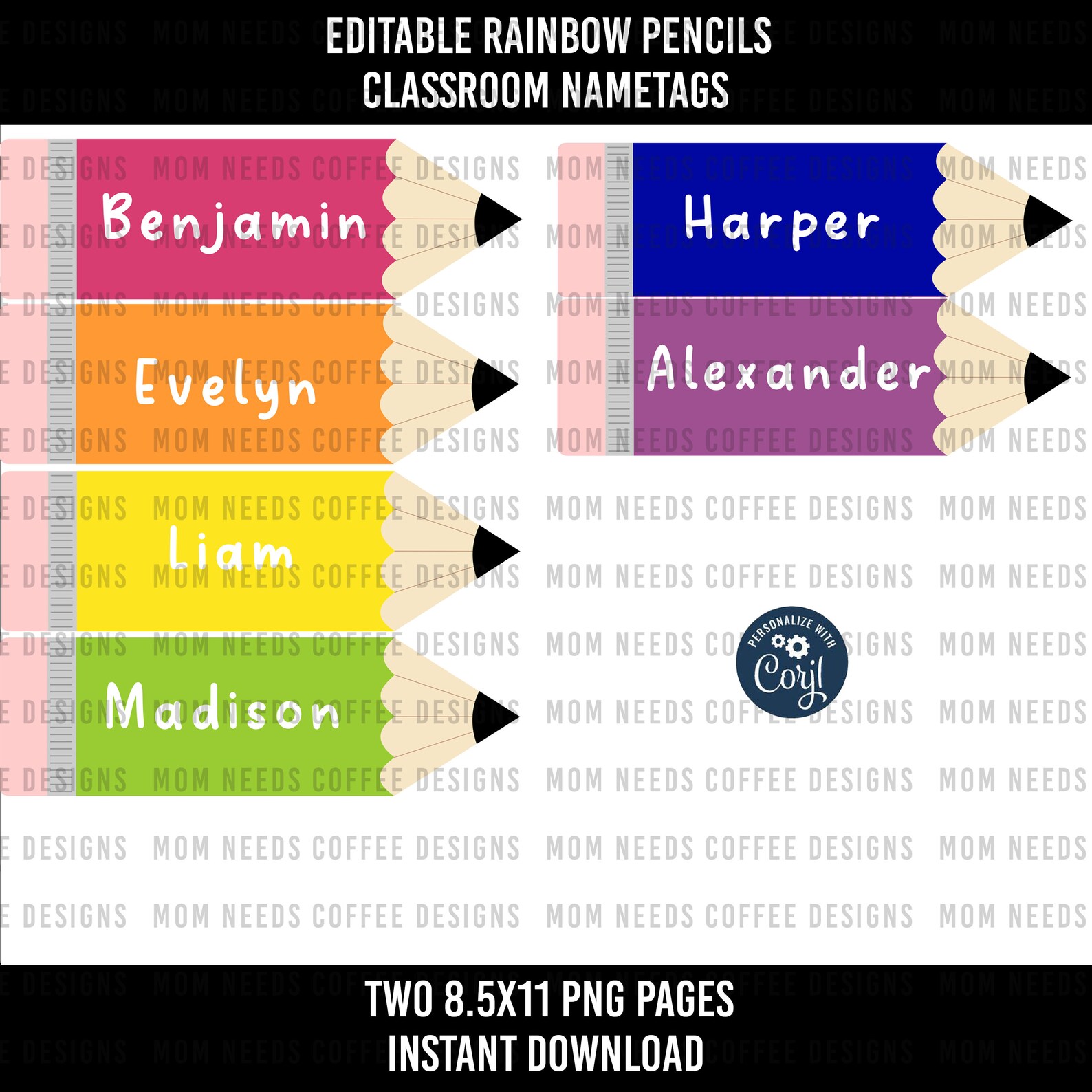 Classroom Name Tags Pencil Classroom Name Labels Classroom - Etsy