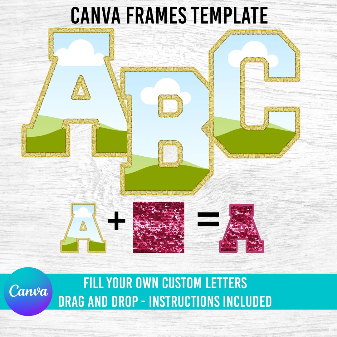 Canva Frames Template, Academic Alphabet, Canva Letter Frame, Font ...