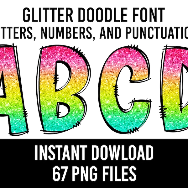 Glitter Rainbow Numbers Png - Etsy