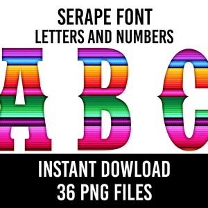 Western Serape Alphabet 26 Letters PNG File Serape Serape - Etsy