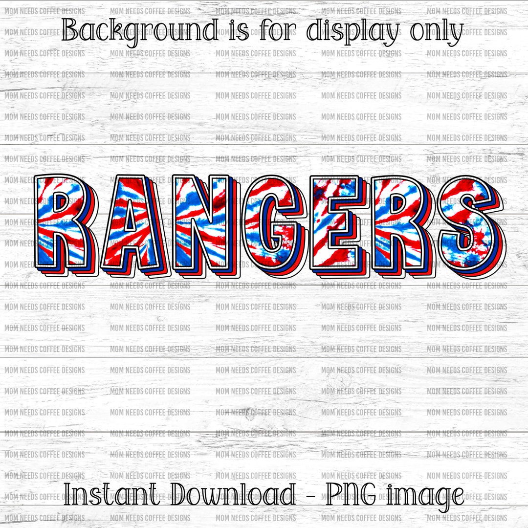 Rangers PNG Transfer Mascot Digital Download PNG, Tie-dye, Red and Blue ...