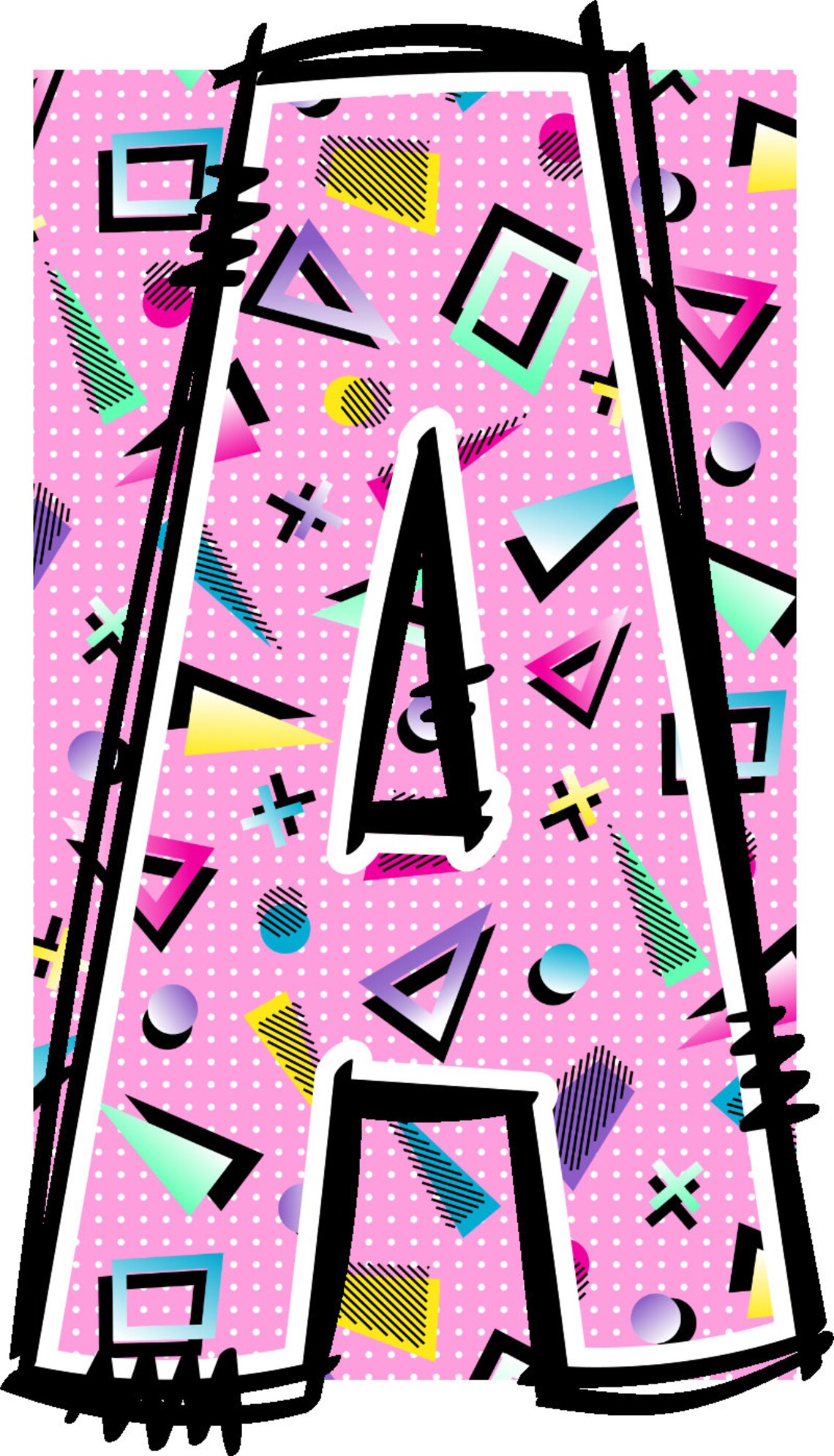 80s Alphabet Doodle Font 90s Letters Retro Numbers PNG Eighties Alpha ...
