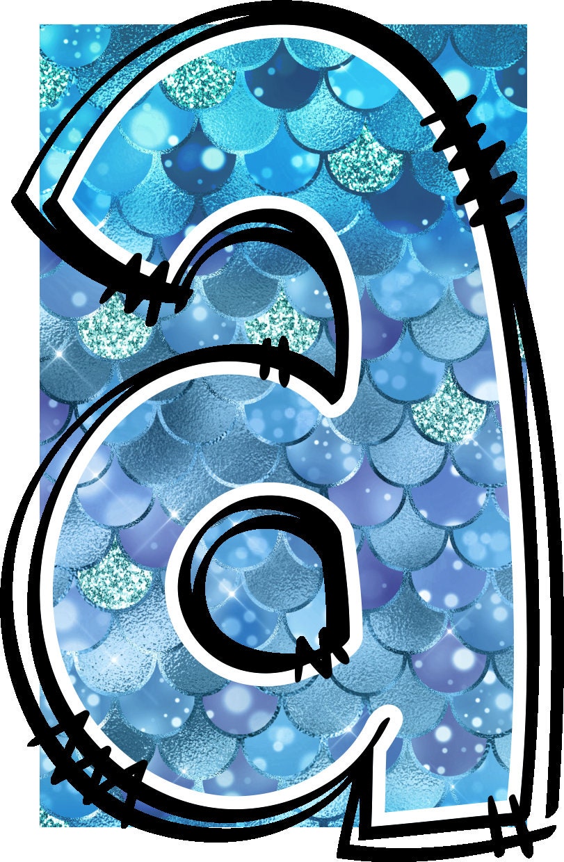 Mermaid Alphabet Doodle Font Letters Mermaid Numbers PNG Font - Etsy