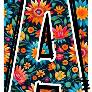 Mexican Floral Alphabet Doodle Font Letters Talavera Numbers Serape ...