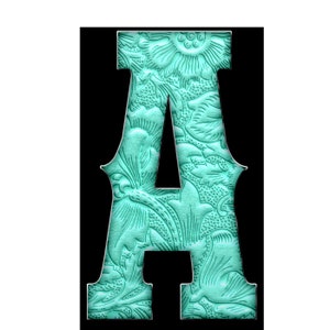 Tooled Leather Alphabets Doodle Font Letters Western Numbers PNG Font ...