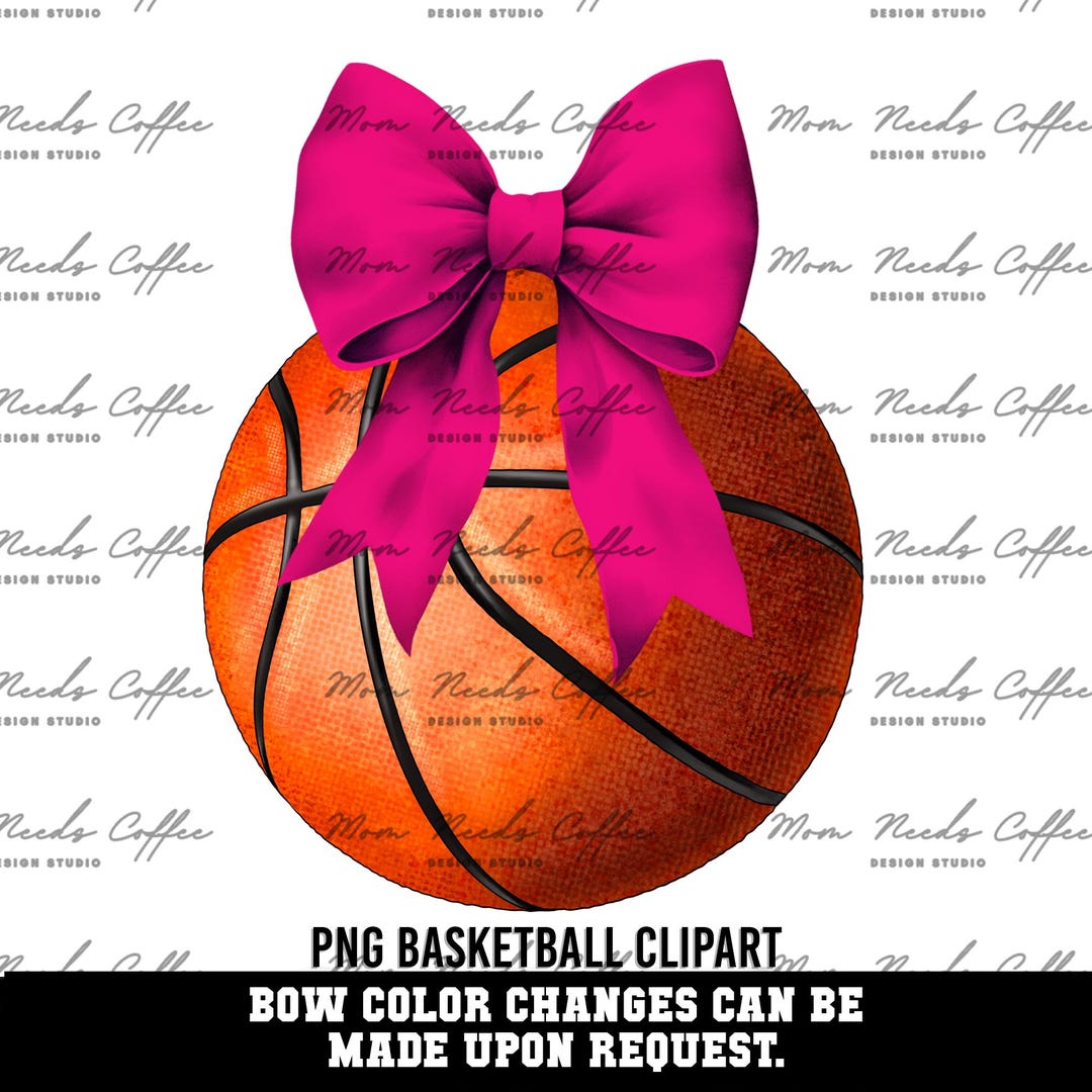 Basketball With Bow PNG, Sports Sublimation, Basketball PNG, Basketball ...