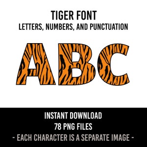 Tiger Print Alphabet 26 Letters Tiger Print Numbers PNG Fonttiger Print ...