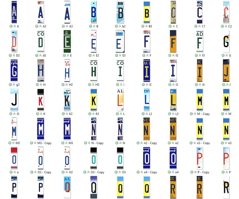 License Plate Alphabet & Numbers PNG Font (instant Download) - Etsy