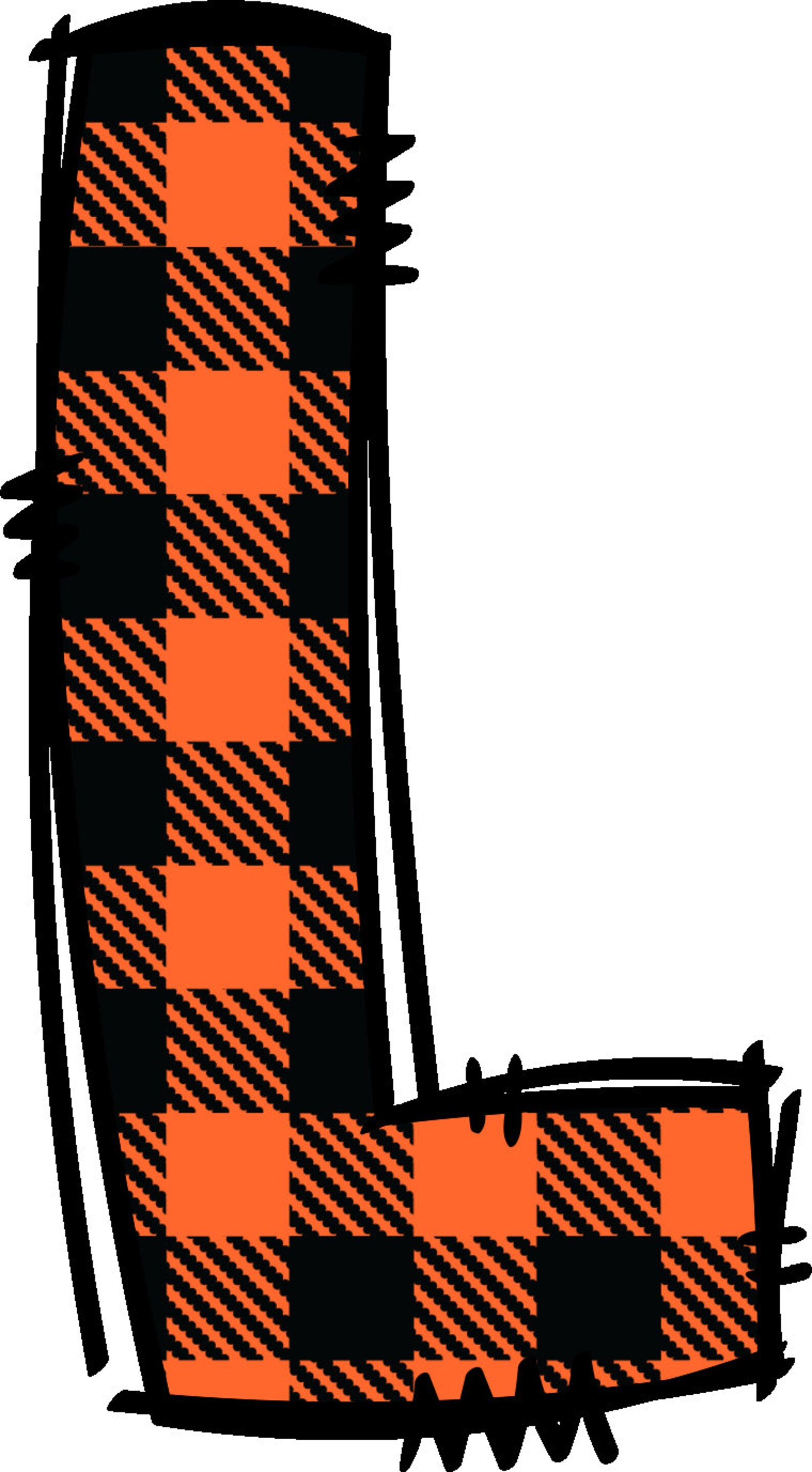 Plaid Alphabet Doodle Font Letters Buffalo Plaid Print Numbers PNG ...