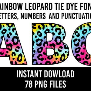 Rainbow Leopard Print Alphabet 78 Letters Leopard Print - Etsy