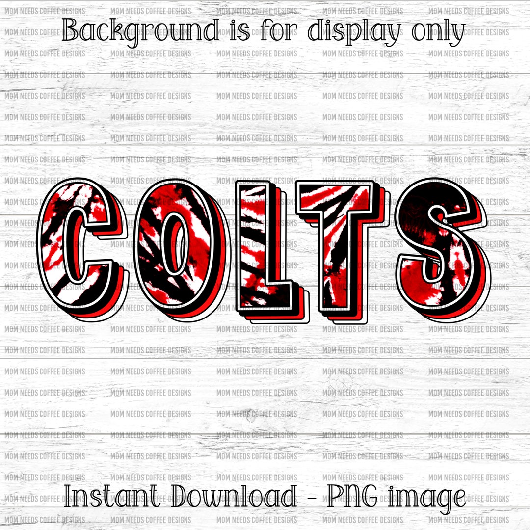 Colts PNG Transfer Mascot Digital Download PNG, Tie-dye, Red and Black ...