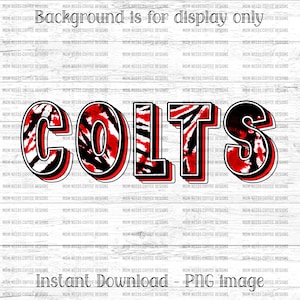 Colts PNG Transfer Mascot Digital Download PNG, Tie-dye, Red and Black ...