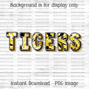 Tigers PNG Transfer Mascot Digital Download PNG, Tie-dye, Yellow and ...