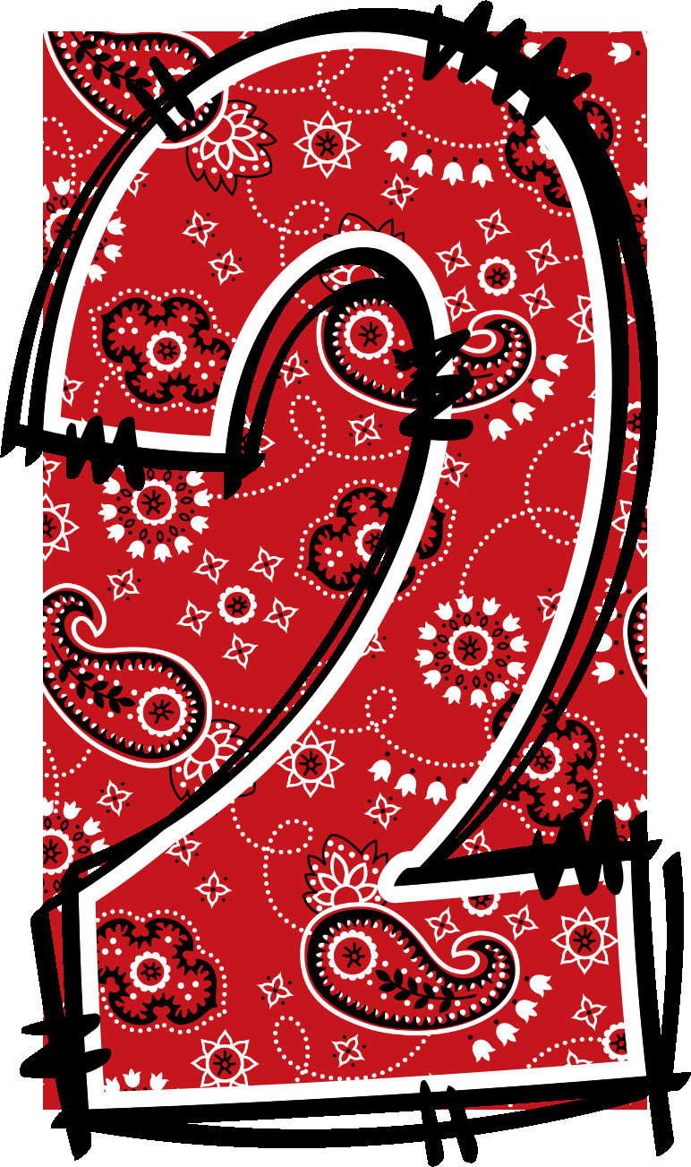 Bandana Doodle Font, Western Letters & Numbers PNG (instant Download ...