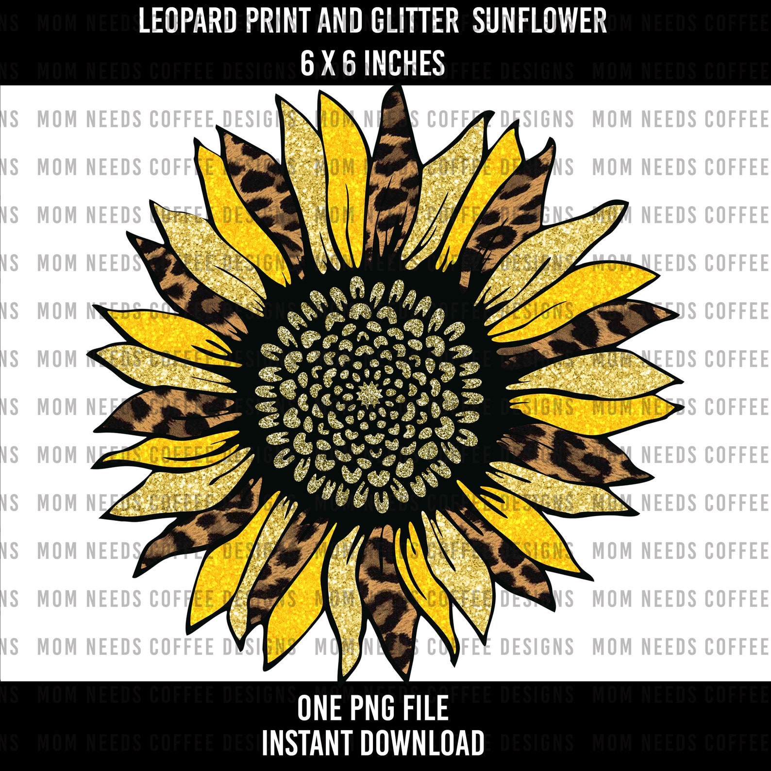 Sunflower PNG LEOPARD Print Sunflower Sublimation Sunflower - Etsy