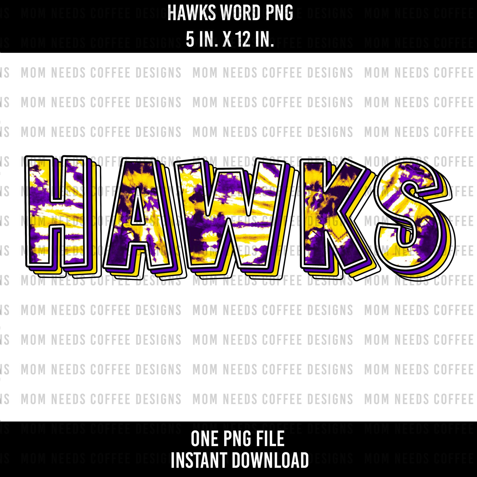 Hawks PNG Transfer Mascot Digital Download PNG Tie-dyeblue - Etsy